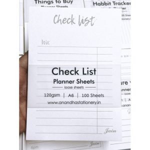 Jain Planner Sheets Check List A6