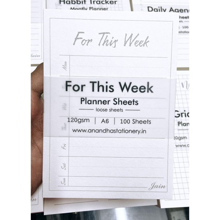 Jain Planner Sheets For This Week A6 - Anandha Stationery Stores
