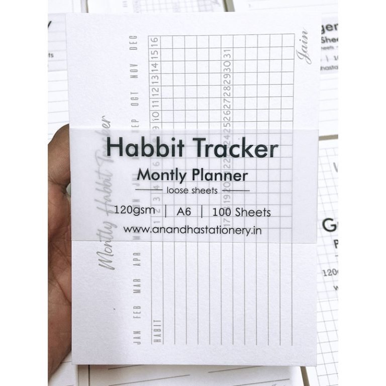 Jain Planner Sheets Habbit Tracker A6 - Anandha Stationery Stores