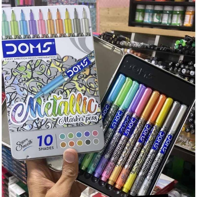Doms Metallic Marker Set of 10 - Anandha Stationery Stores