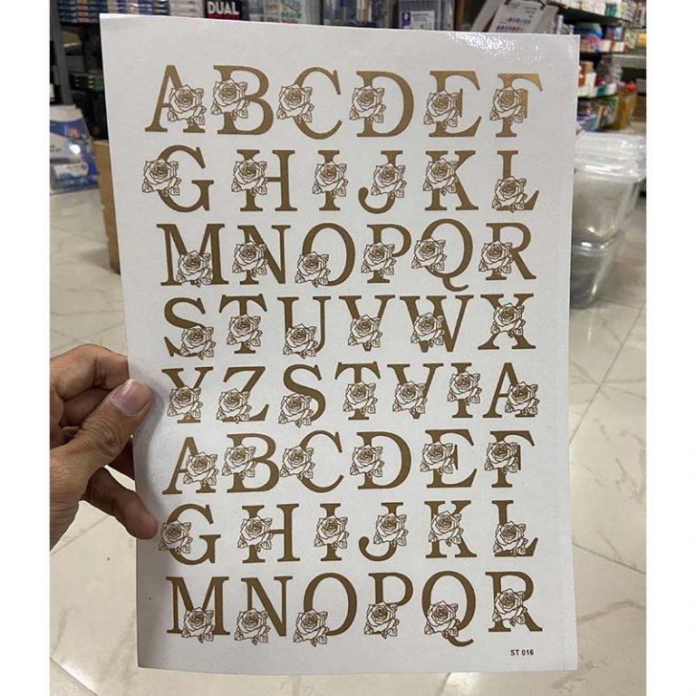 Resin Sticker Gold Alphabet A4 ST-016 - Anandha Stationery Stores