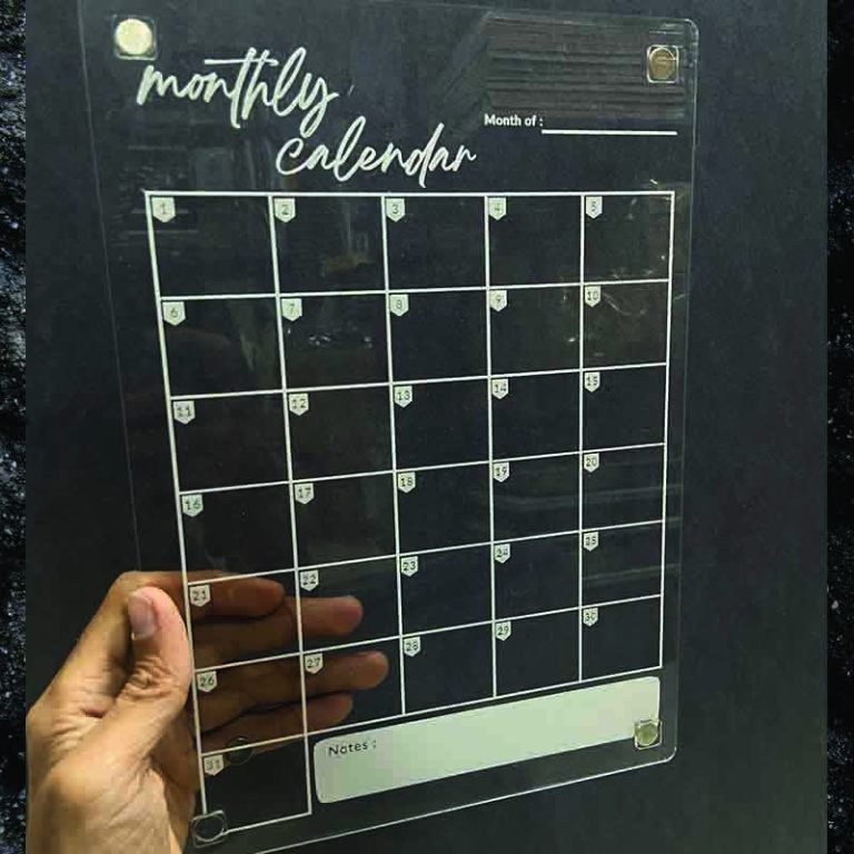 Clear Transparent Magnetic Planner A4 Montly Calendar