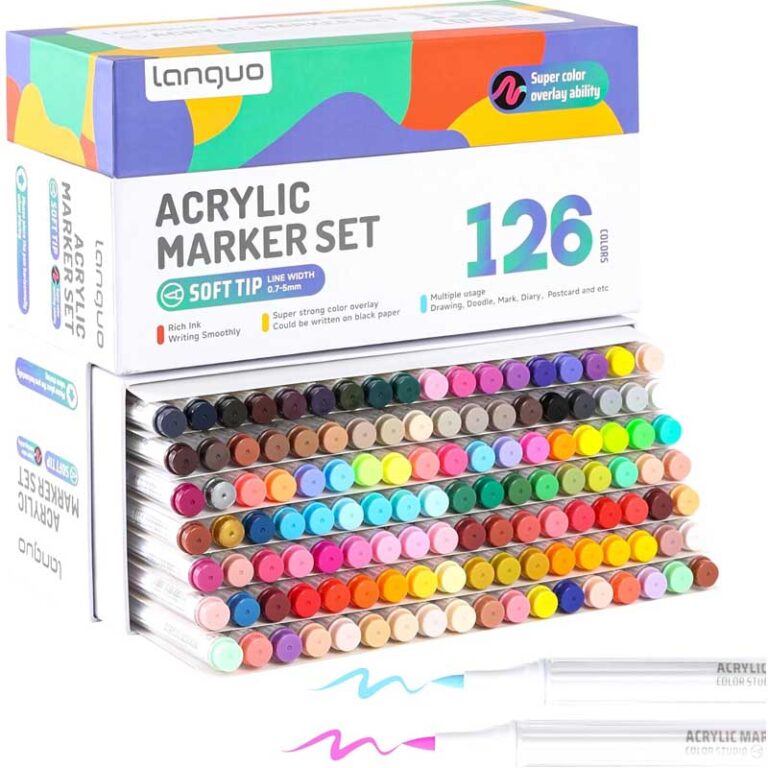 Languo Acrylic Brush Marker Soft Tip Set of 126 (M510-28)